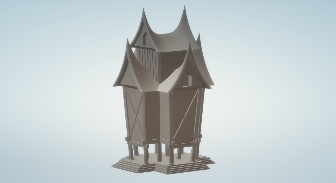 Archivo STL Arquitectura Rangkiang Minangkabau 🏘️・Objeto imprimible en ...