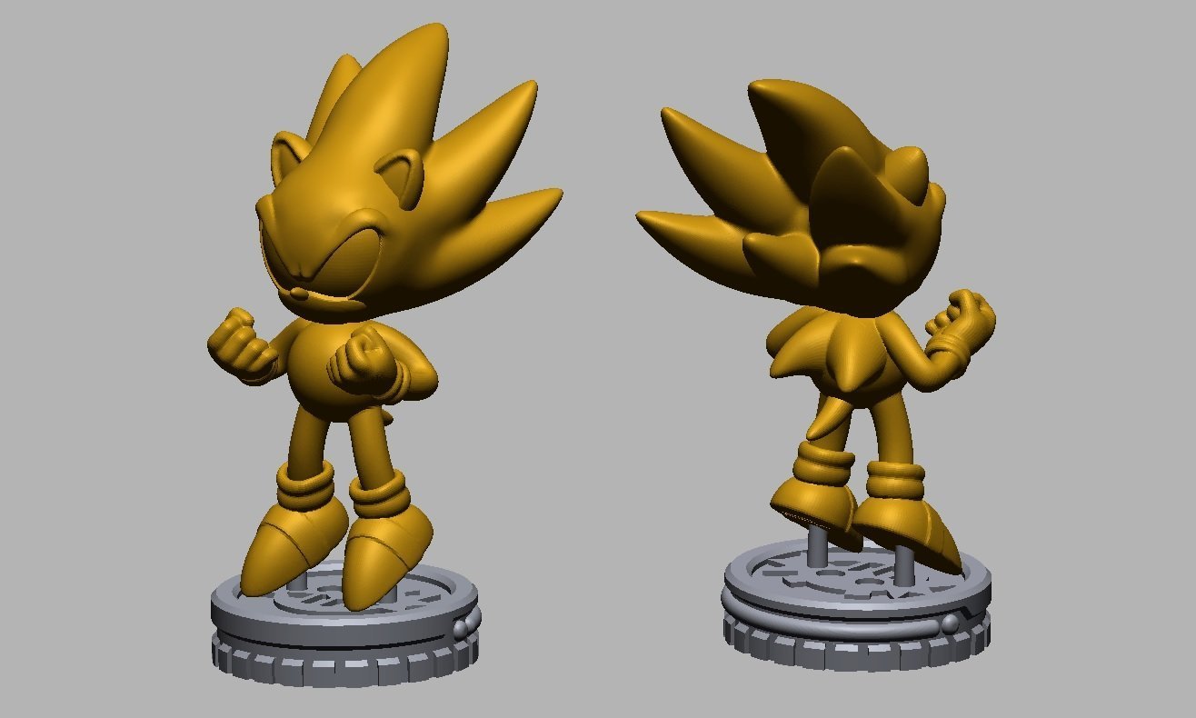STL file Super Sonic 🦔 ・3D print object to download・Cults
