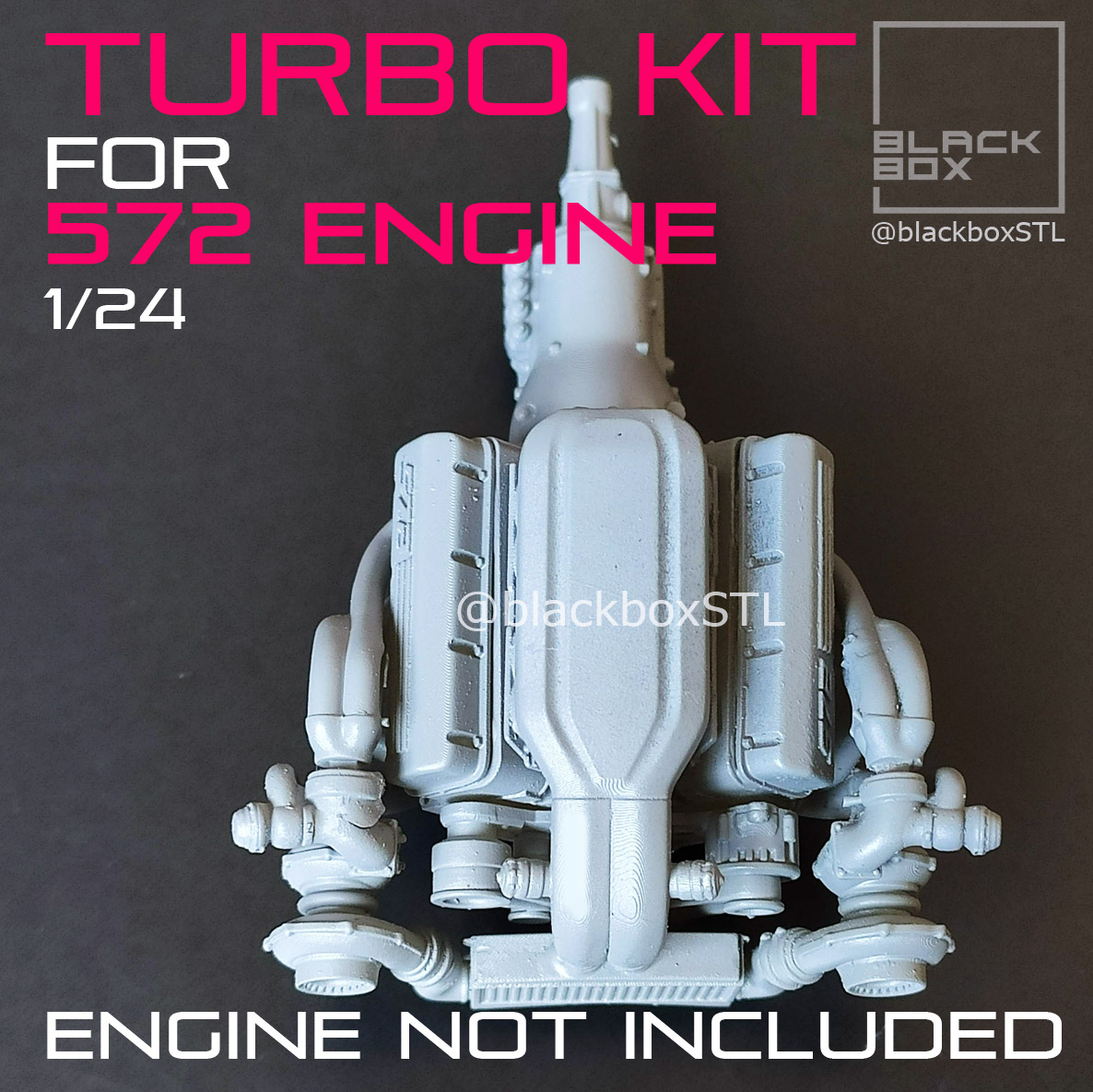 🚙 TWIN Turbo set for 572 ENGINE 1/24th・ 3D File for ・Cults