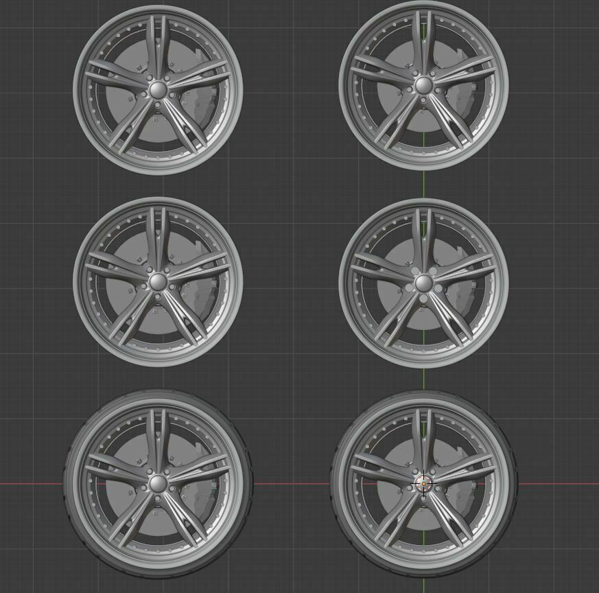 🛞 Fusion Wheel set Front and Rear with 3 offsets・ 3D File for 3D ...