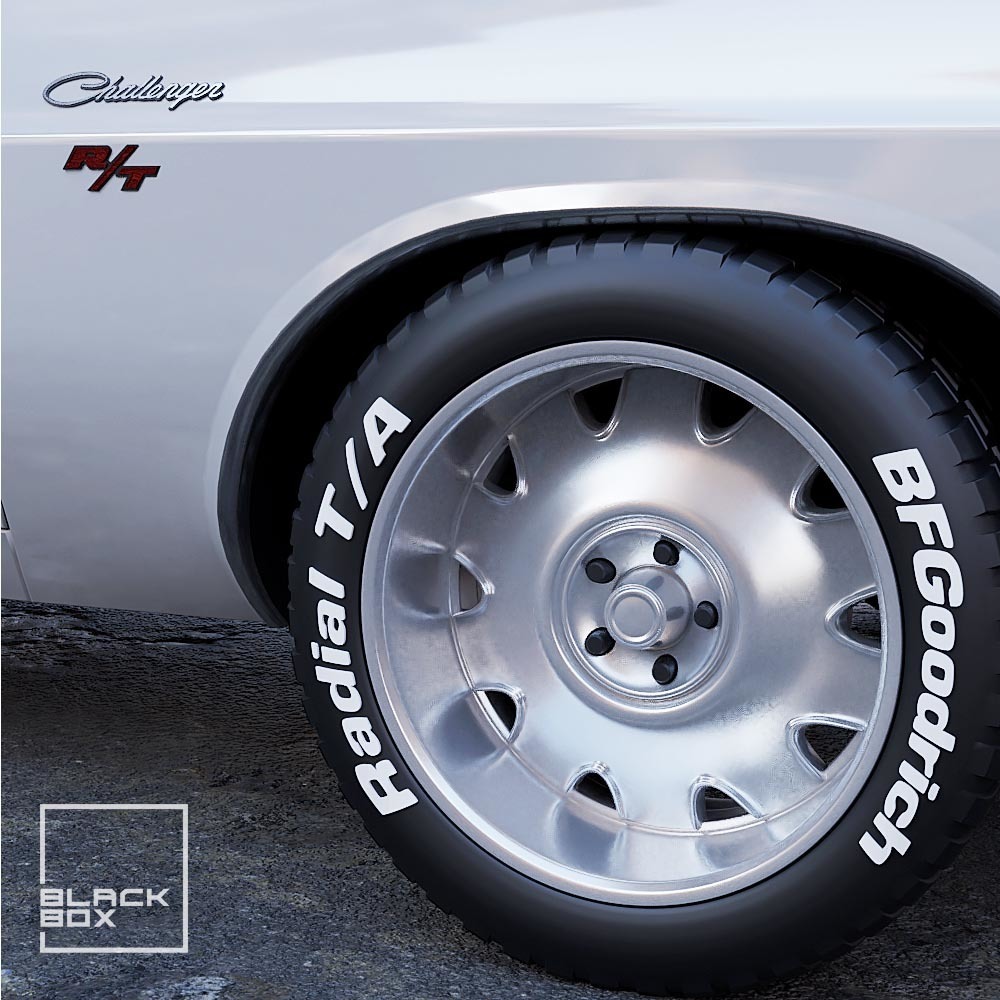 🚗 Muscle Car Rallye Wheels with Tire - Front and Rear for RC and ...