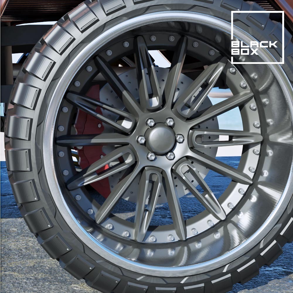 🛞 Bullet Offroad Wheel set with 2 low profile tires・ 3D File for ・Cults