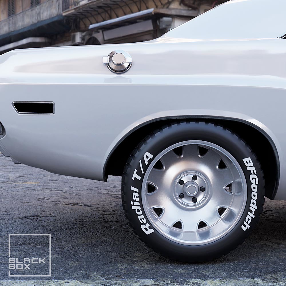 🚗 Muscle Car Rallye Wheels with Tire - Front and Rear for RC and ...