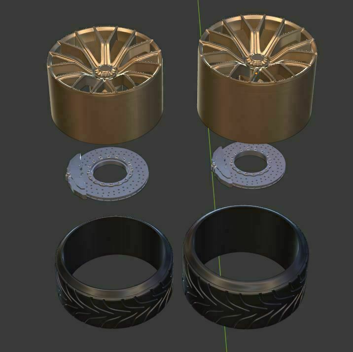 🛞 gt8 Wheel Set front and rear for diecast and modelkits・ 3D File for ...