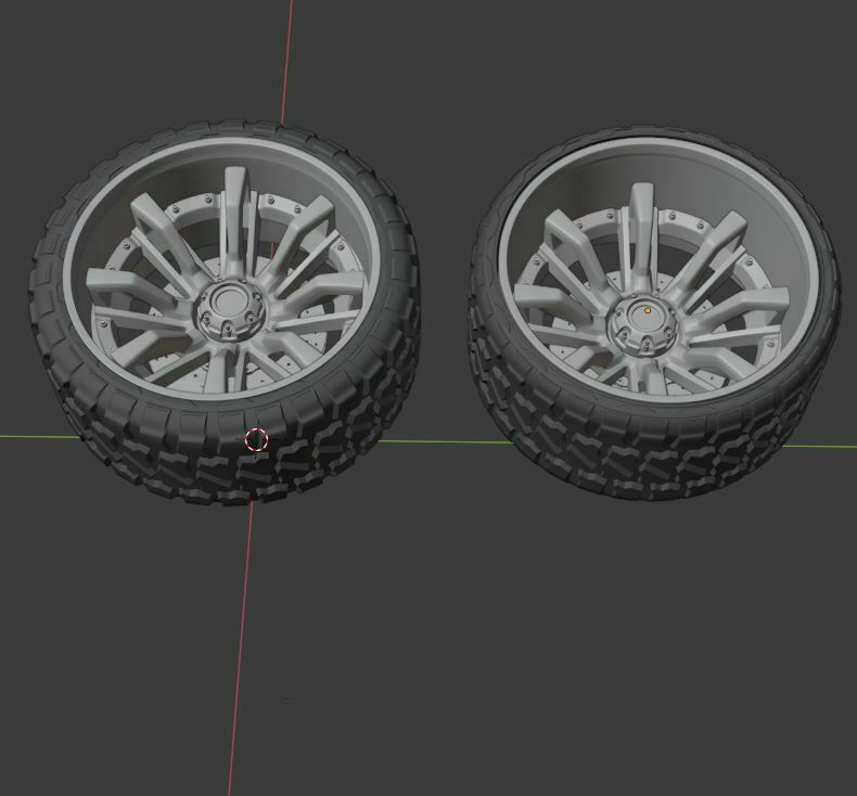 🛞 Forg 3D01 Offroad Wheel set with 2 low profile tires・ STL File for ・Cults
