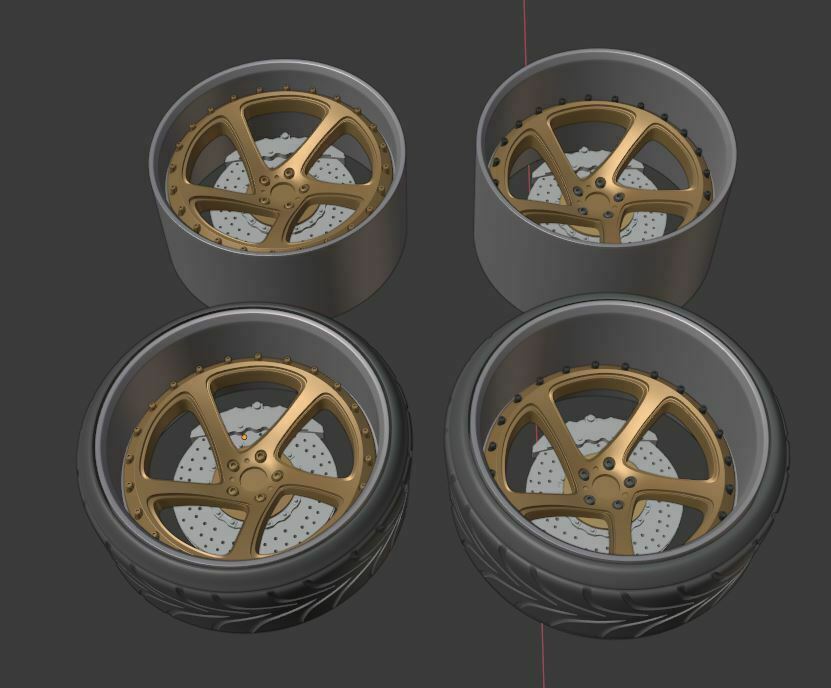 🛞 Twisted Style Deep Wheel set FRONT AND REAR w/ 2 offsets・ STL File ...