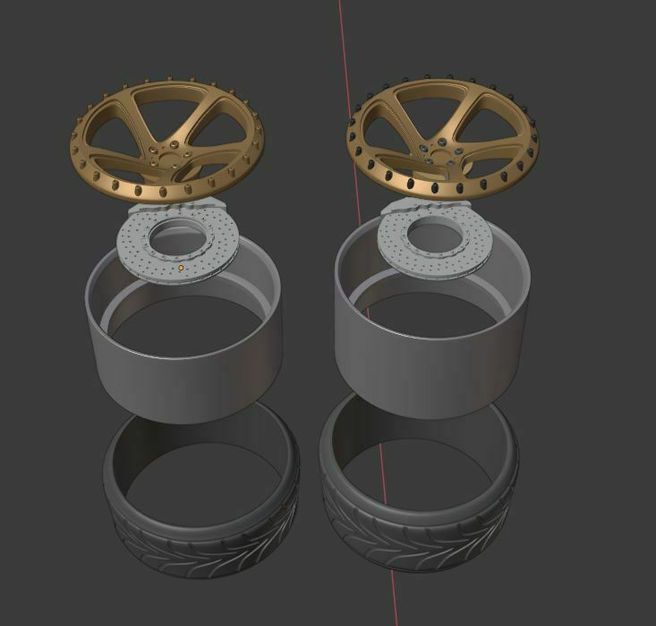 🛞 Twisted Style Deep Wheel set FRONT AND REAR w/ 2 offsets・ STL File ...