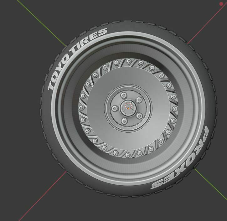 🛞 Turbine fan Wheel set Front and Rear with 2 tires・ 3D File for ・Cults