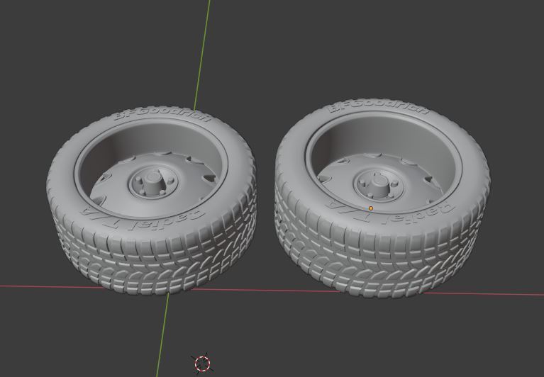 🚗 Muscle Car Rallye Wheels with Tire - Front and Rear for RC and ...