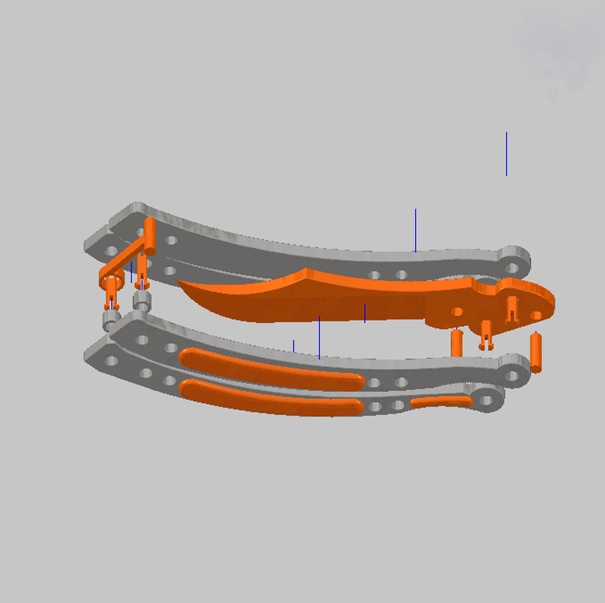 🦋 CS:GO Cuchillo mariposa (no necesita tornillos) - Balisong trainer・Archivo STL Gratis para ・Cults