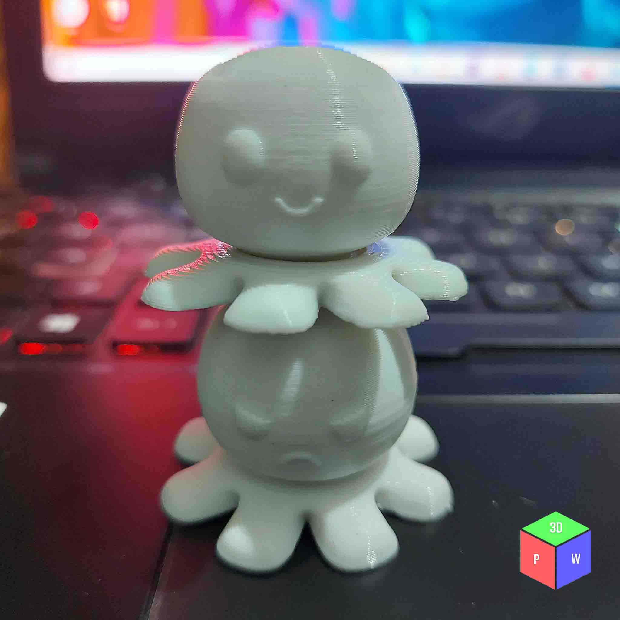 🐙 CUTE OCTOPUS HAPPY ANGRY SPINNER TOY PLUS KEYRING・ STL File for 3D ...
