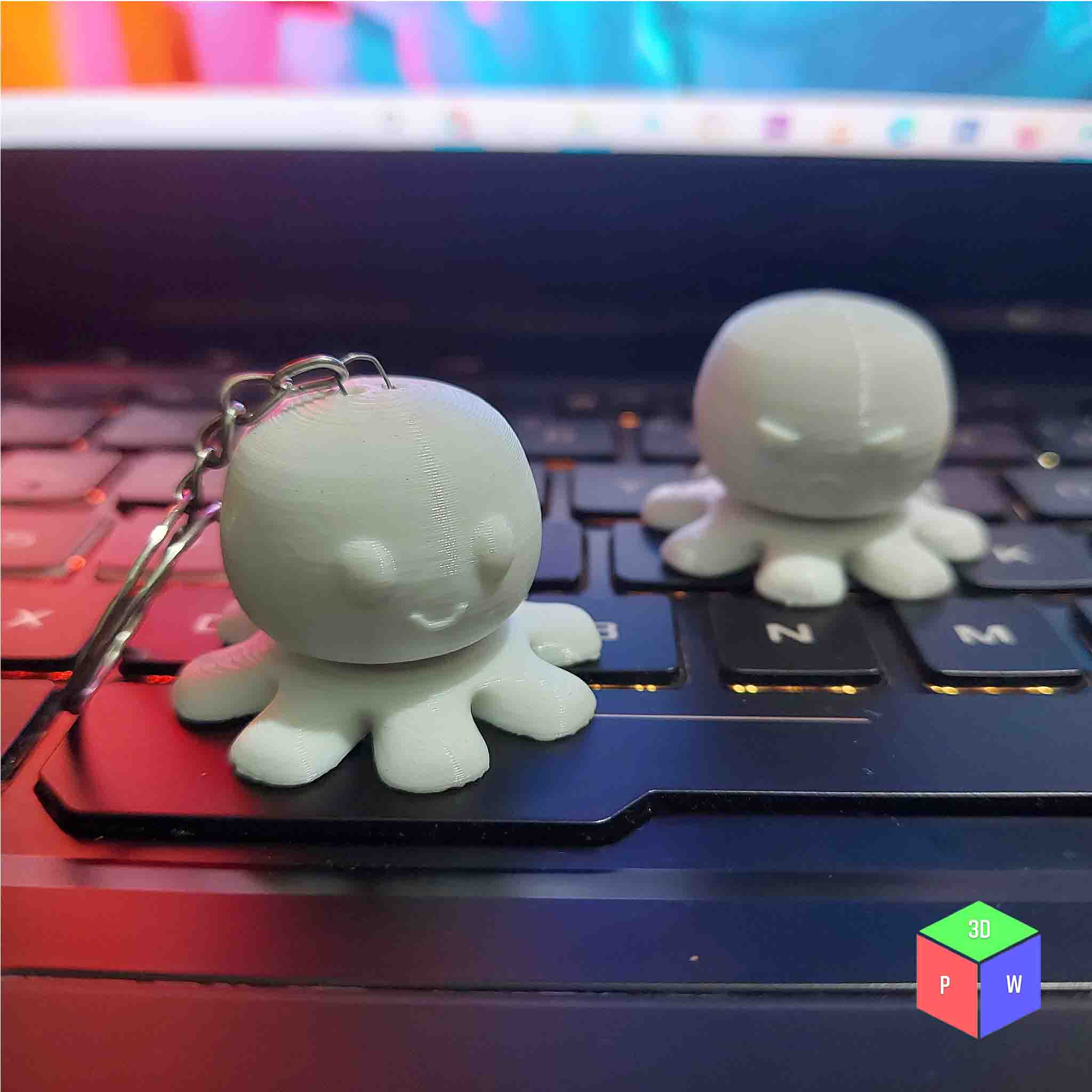 🐙 CUTE OCTOPUS HAPPY ANGRY SPINNER TOY PLUS KEYRING・ STL File for 3D ...