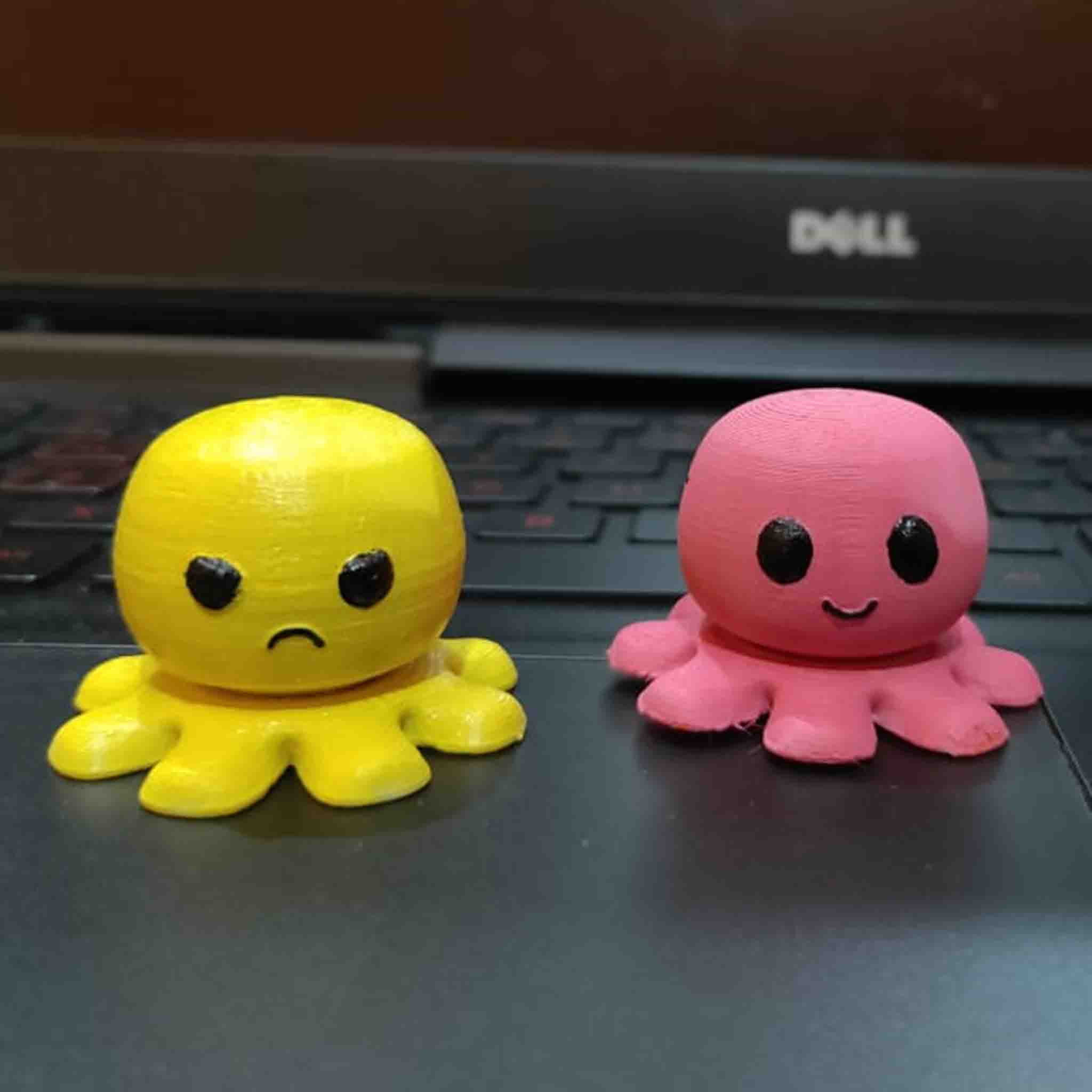 🐙 CUTE OCTOPUS HAPPY ANGRY SPINNER TOY PLUS KEYRING・ STL File for 3D ...