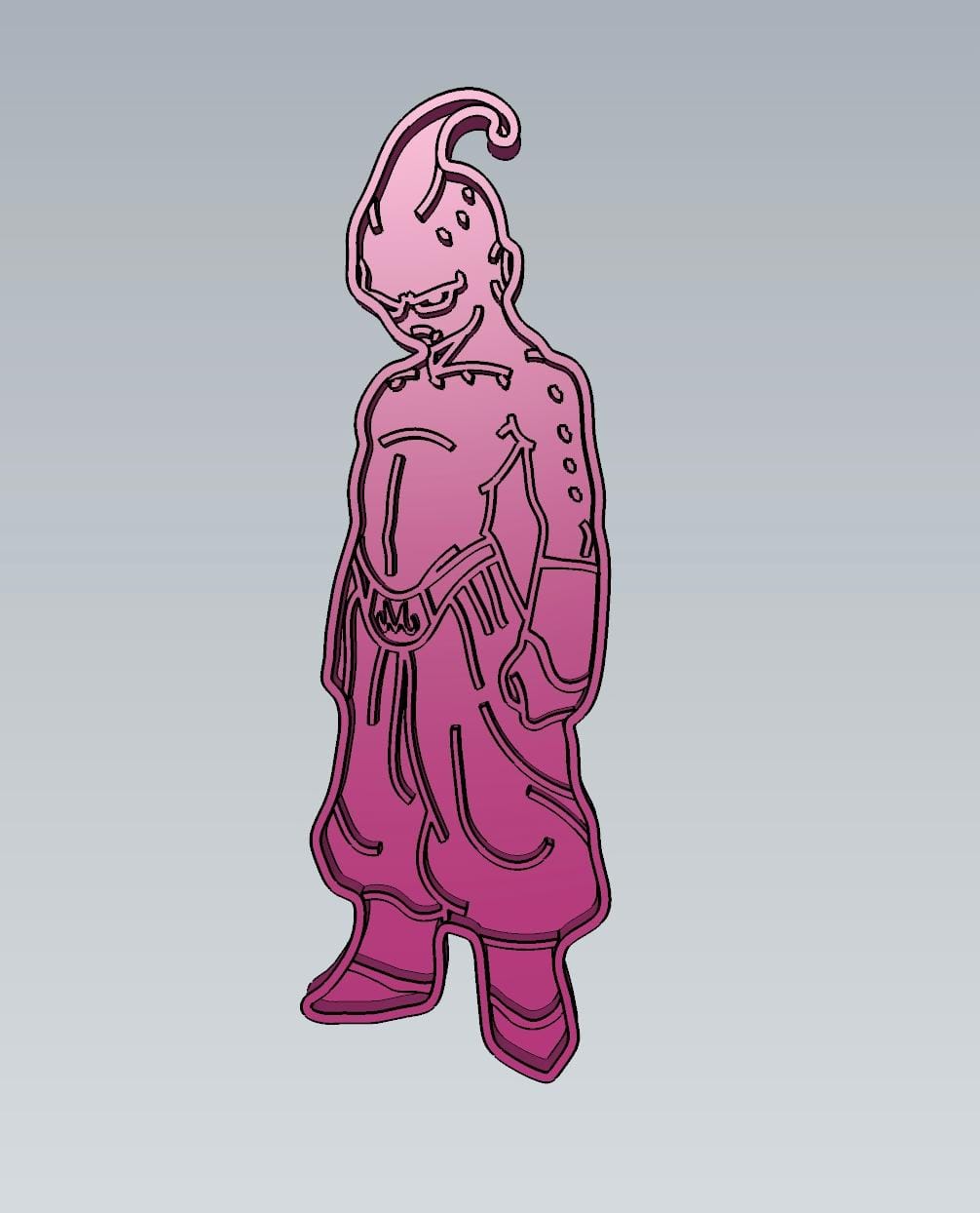 STL file Amazing Dragon Ball Character kid buu Cookie Cutter Stamp Cake ...