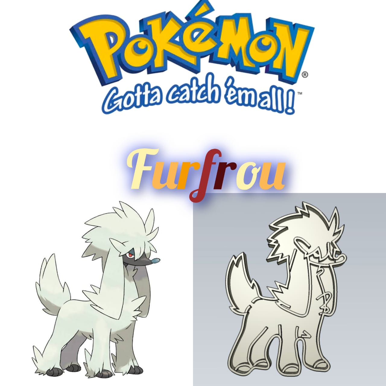 STL file AMAZING POKEMON Furfrou COOKIE CUTTER STAMP CAKE DECORATING 🐉 ...