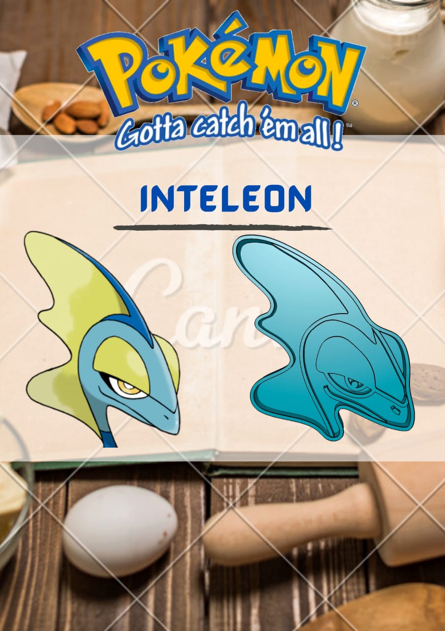 STL file AMAZING POKEMON inteleon COOKIE CUTTER STAMP CAKE DECORATING 🐉 ...