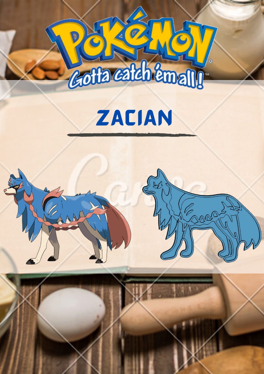 STL file AMAZING POKEMON zacian COOKIE CUTTER STAMP CAKE DECORATING 🐉 ...