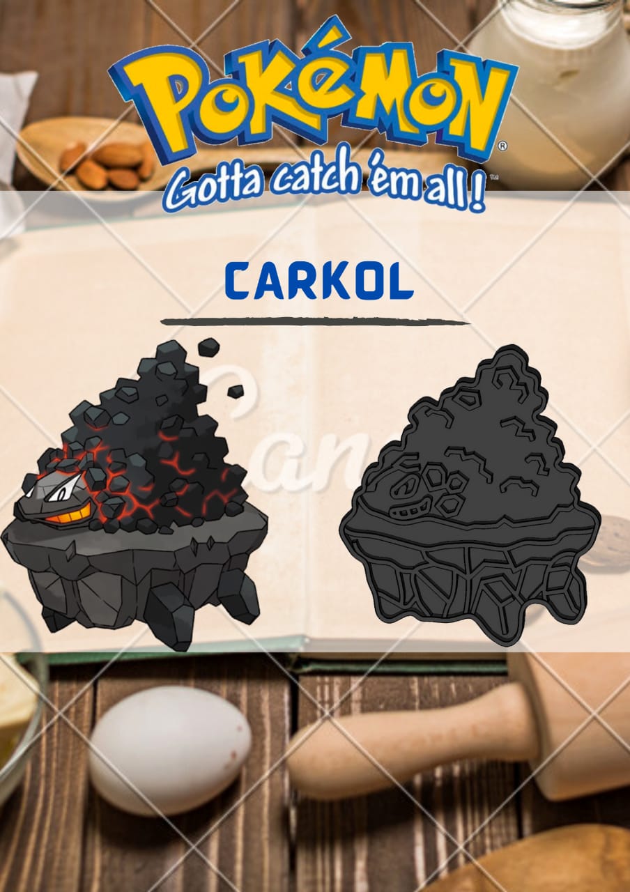 STL file AMAZING POKEMON carkol COOKIE CUTTER STAMP CAKE DECORATING 🐉 ...