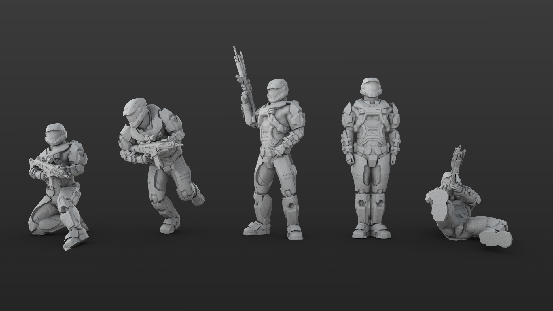 😇 Halo Spartan IV Figure Set 01・ 3D File for ・Cults