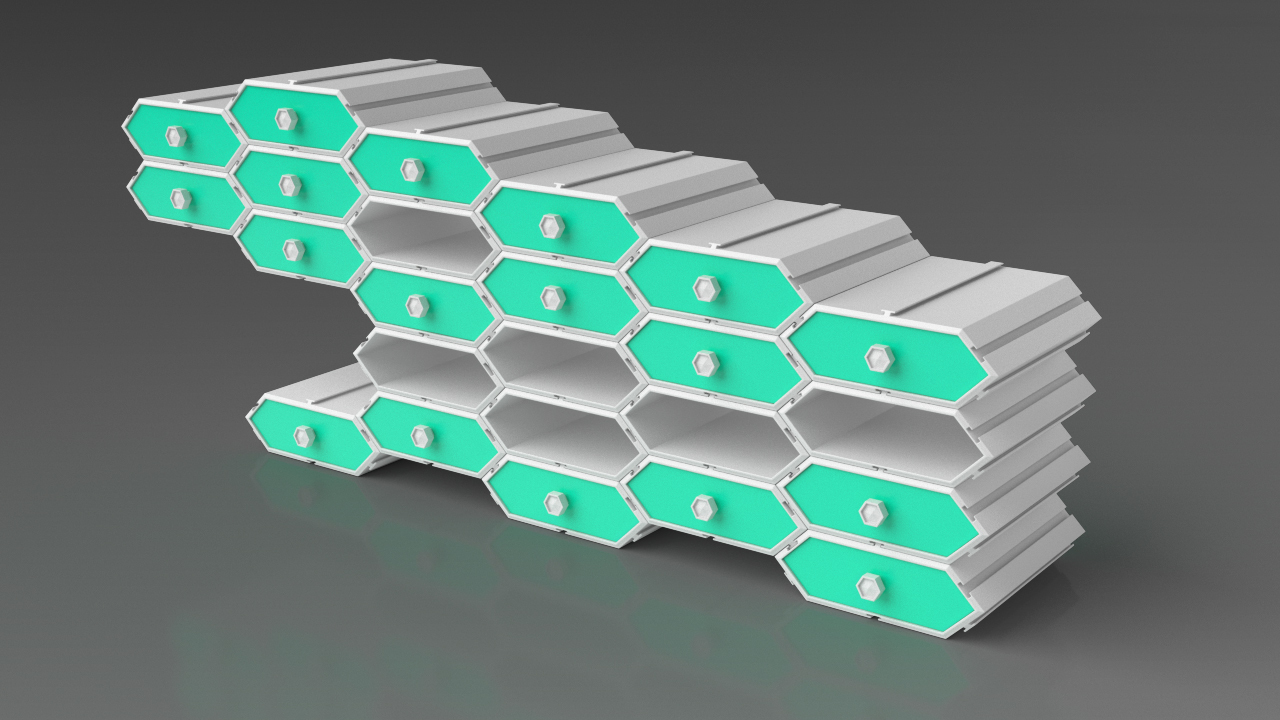 STL file hexagonal Modular Drawers 3d print 🏢 ・3D printable design to ...