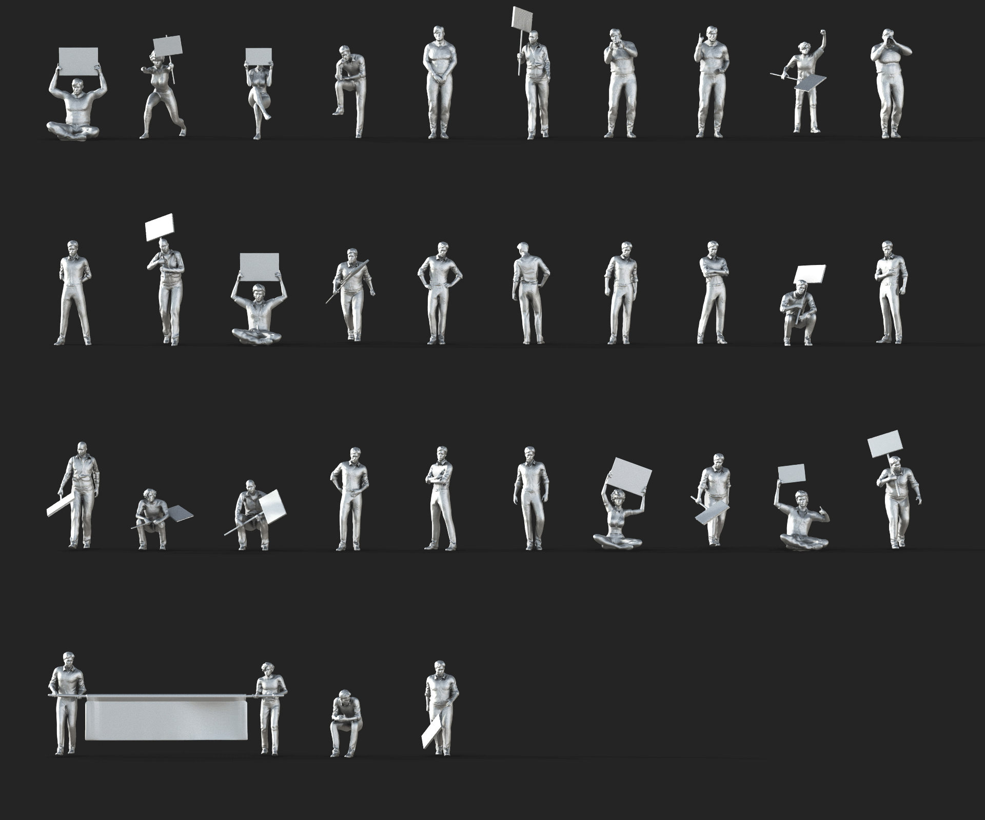 3D file 113 Lowpoly People Crowd Pack Set-11 👩 ・3D printer design to ...