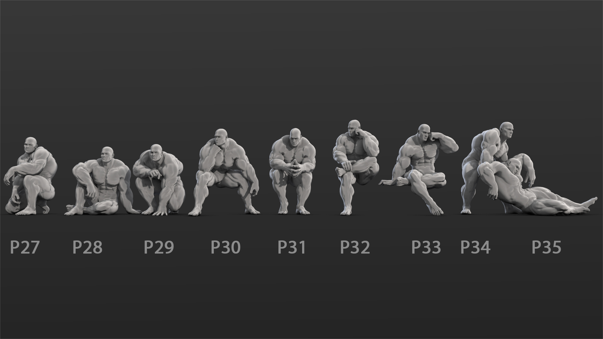 3D file Body builder Figures Set 02 👷 ・Model to download and 3D print・Cults