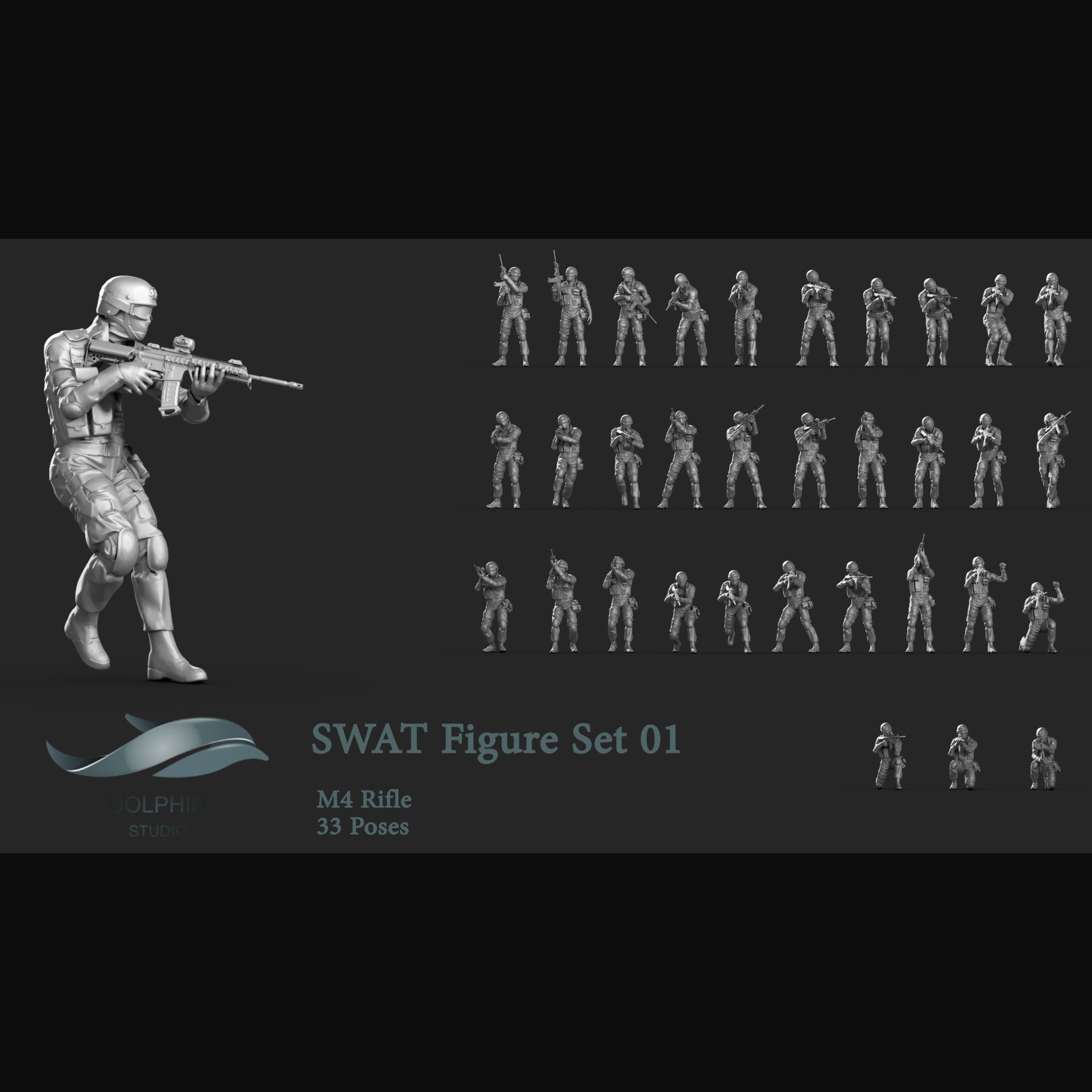 🫡 SWAT Figure Set 01・Archivo 3D para ・Cults