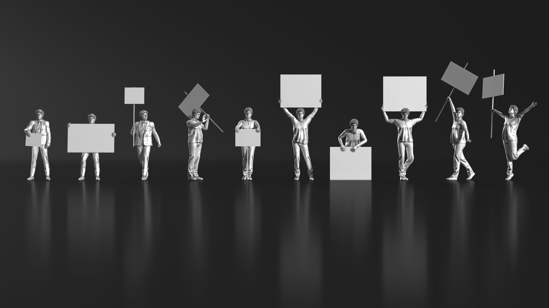 👫 HD People 04 Sign Protest・ 3D File for ・Cults