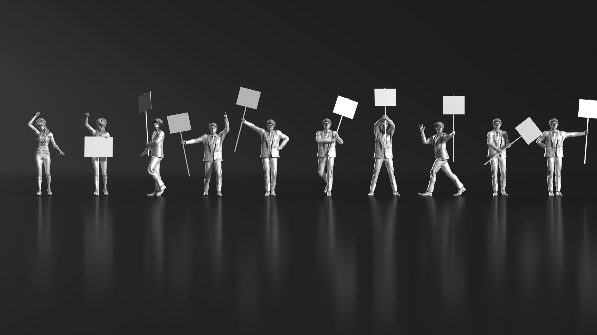 👫 HD People 04 Sign Protest・ 3D File for ・Cults