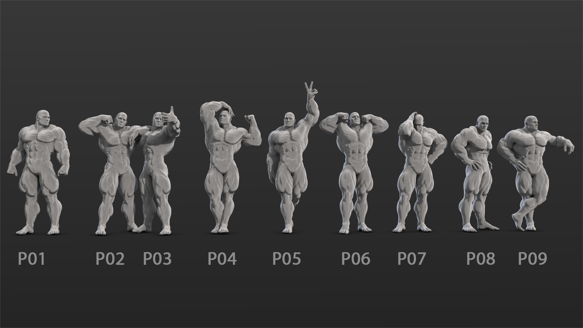 3D file Body builder Figures Set 02 👷 ・Model to download and 3D print・Cults