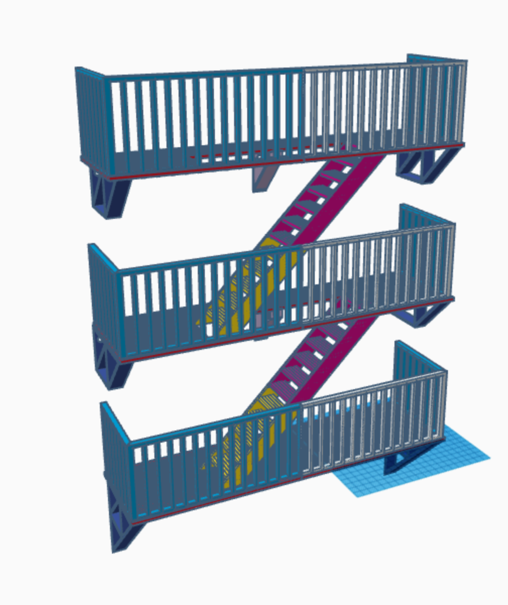 🔥 Fire Escape Shelf for 4 5 6 7 inch action figures・ STL File for ・Cults