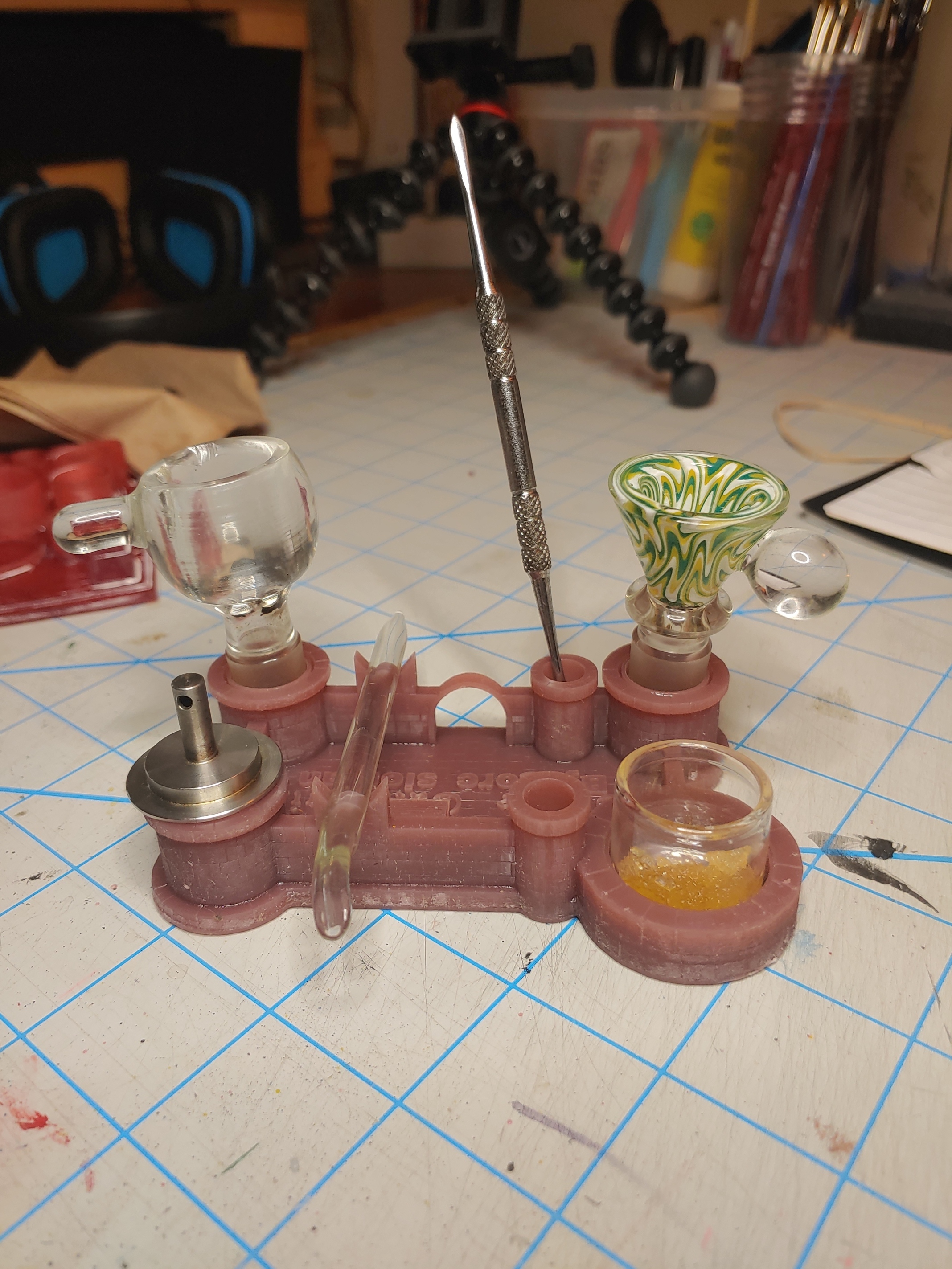 🧑‍🔬 Scientific Joint Holder - Castle ( enail, dab, herb, 420)・ STL File ...