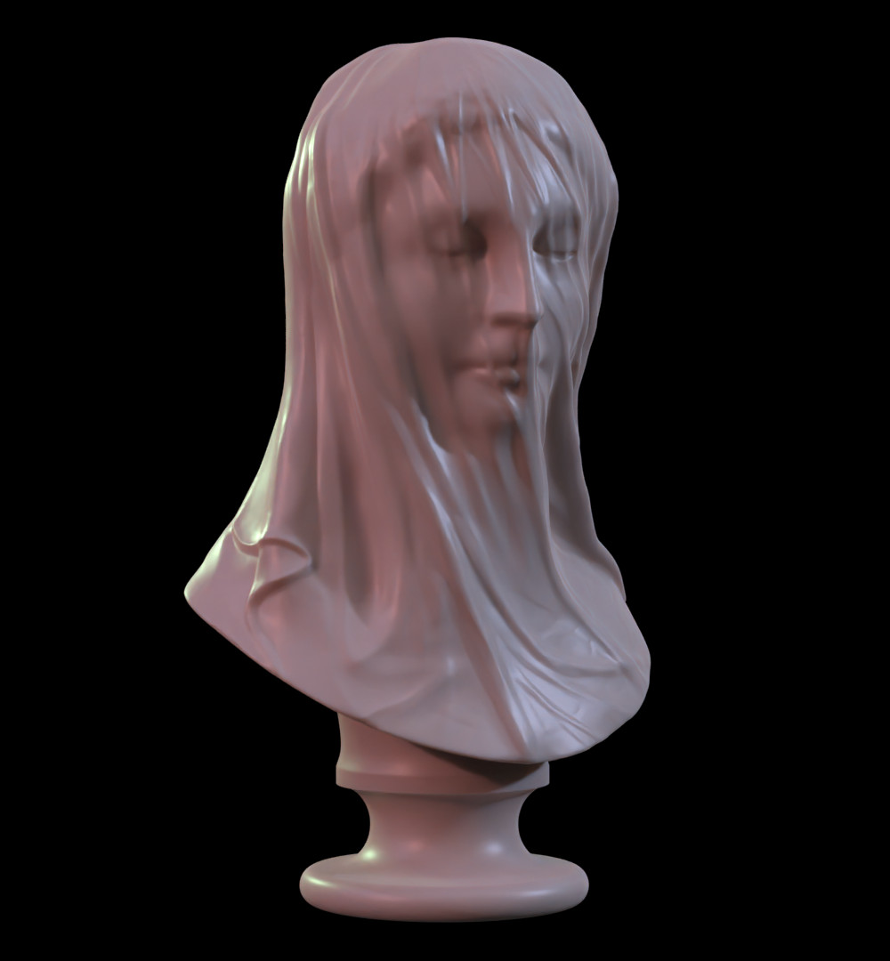 👩 The Veiled Woman Head・ STL File for 3D printing・Cults