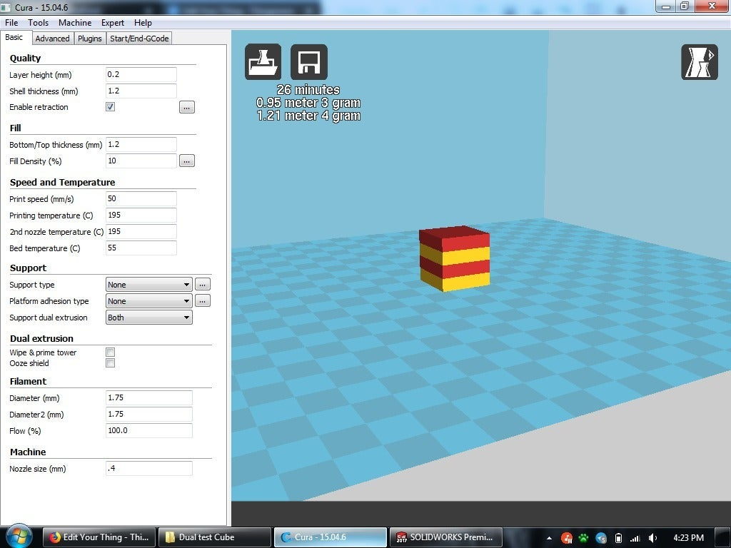 🔧 20mm Layered Dual Extrusion Test Cube・Free STL File for ・Cults