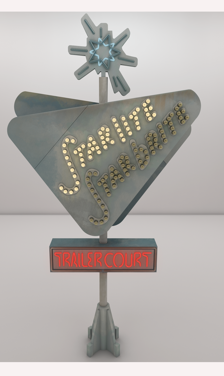 ⭐ Star Brite Trailer Court Sign・Бесплатный 3D для 3D-печать・Cults