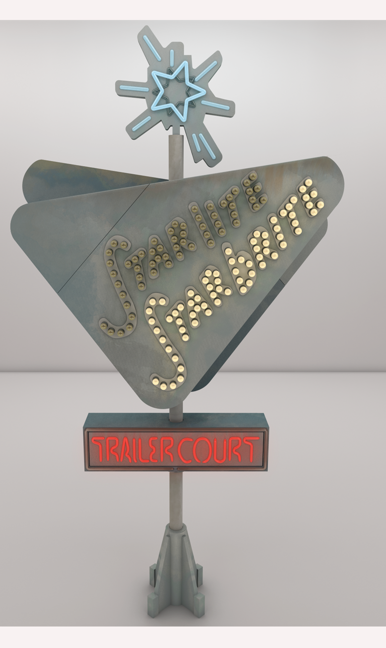 Файл 3D Star Brite Trailer Court Sign ⭐ ・Идея 3D-печати для скачивания ...