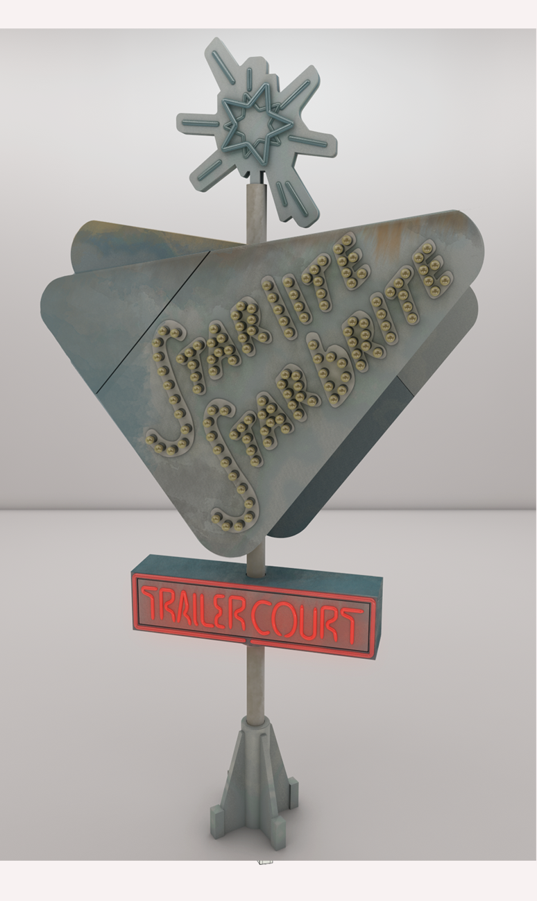 ⭐ Star Brite Trailer Court Sign・ 3D File for 3D printing・Cults