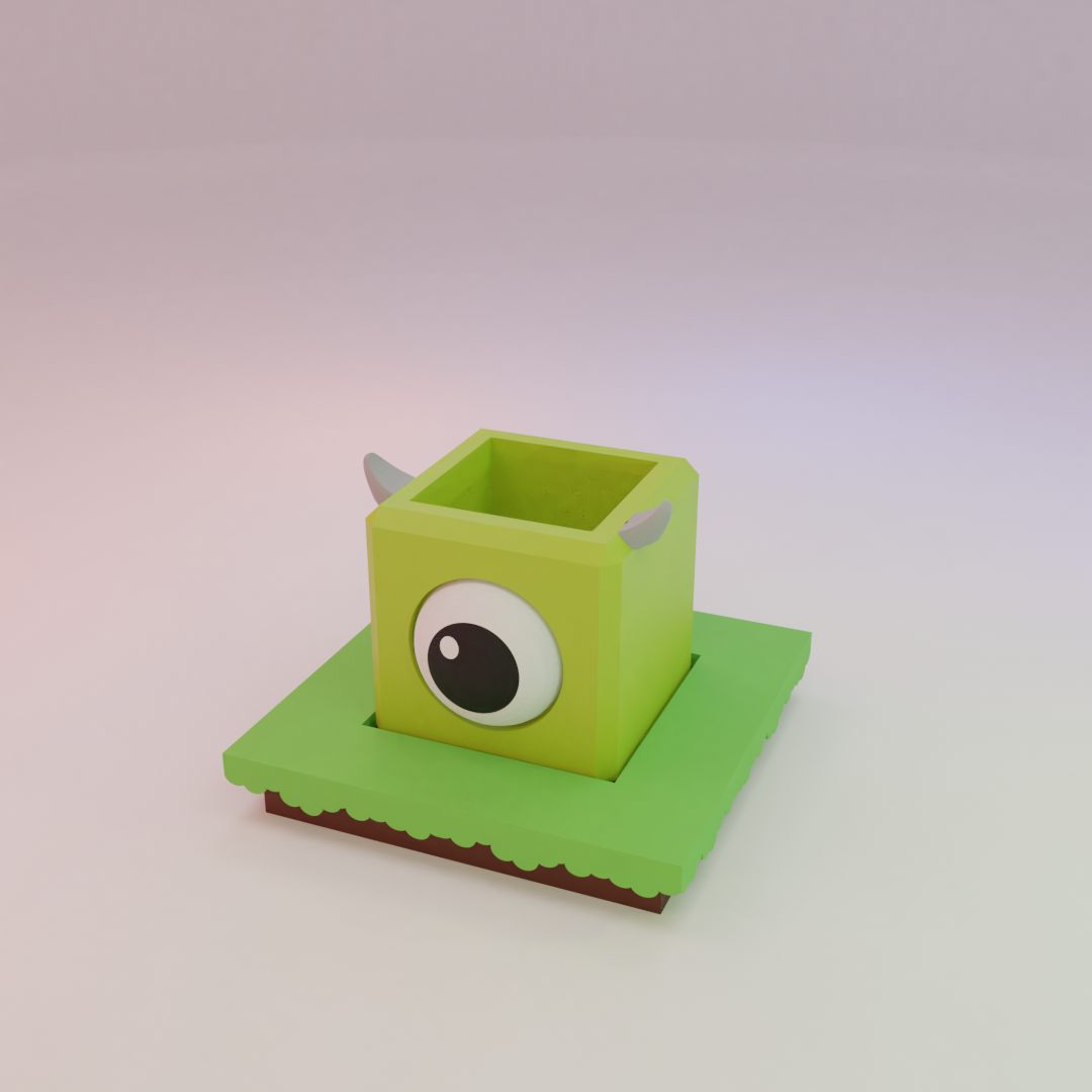 STL file Tsum Tsum Planter Box (Mike Wazowski Monster Inc) 🪴 ・3D ...