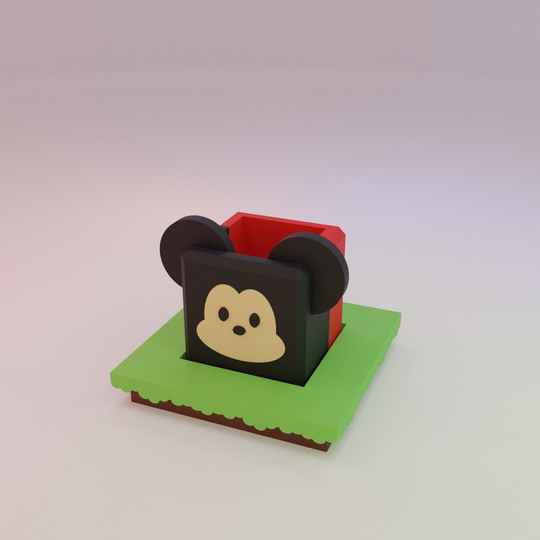 🪴 Tsum Tsum Planter Box (Mickey)・ STL File for ・Cults