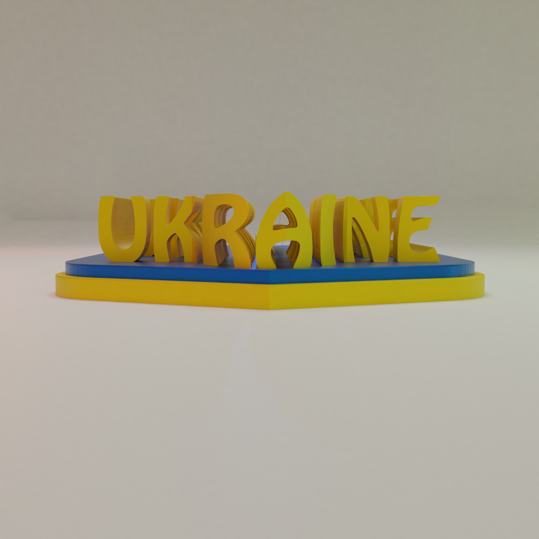 🇺🇦 Ukraine 3D Flag・Free STL File for ・Cults