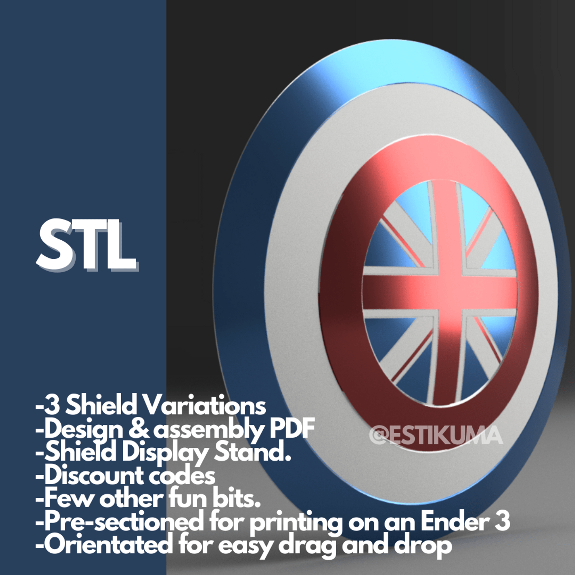 🛡️ Captain Carter Shield – STL – 3D Files・ 3D File for ・Cults