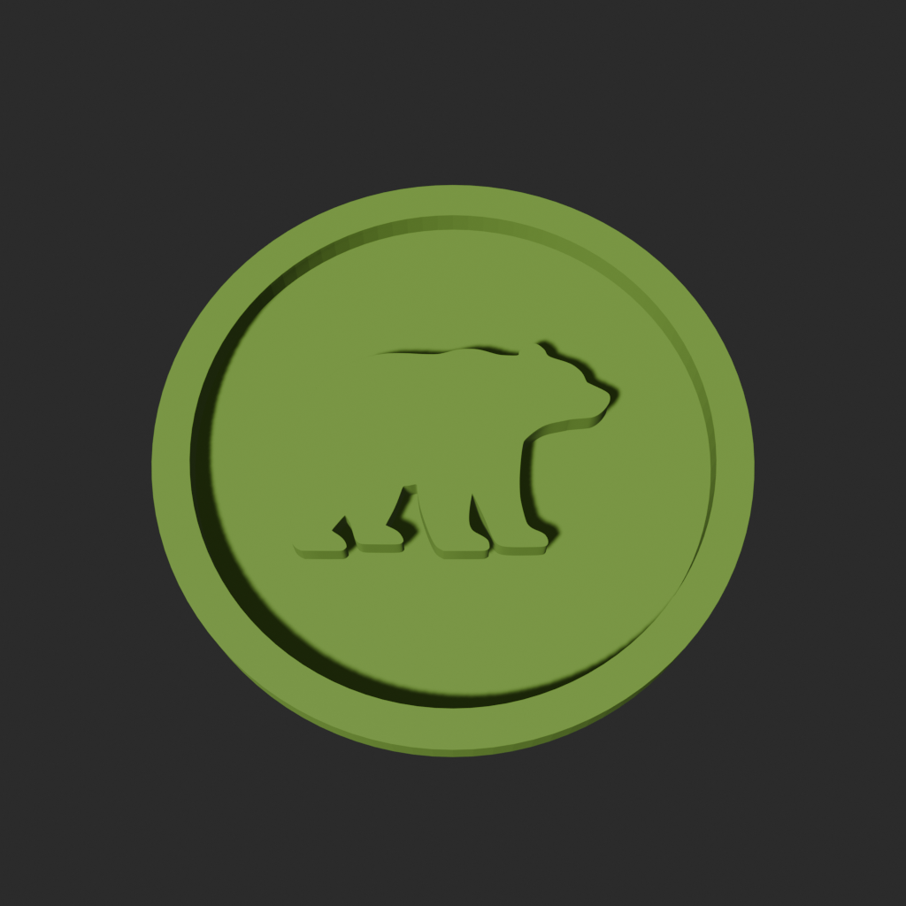 🐻 Bear Disc – 3D Printable Game Token・ 3D File for 3D printing・Cults