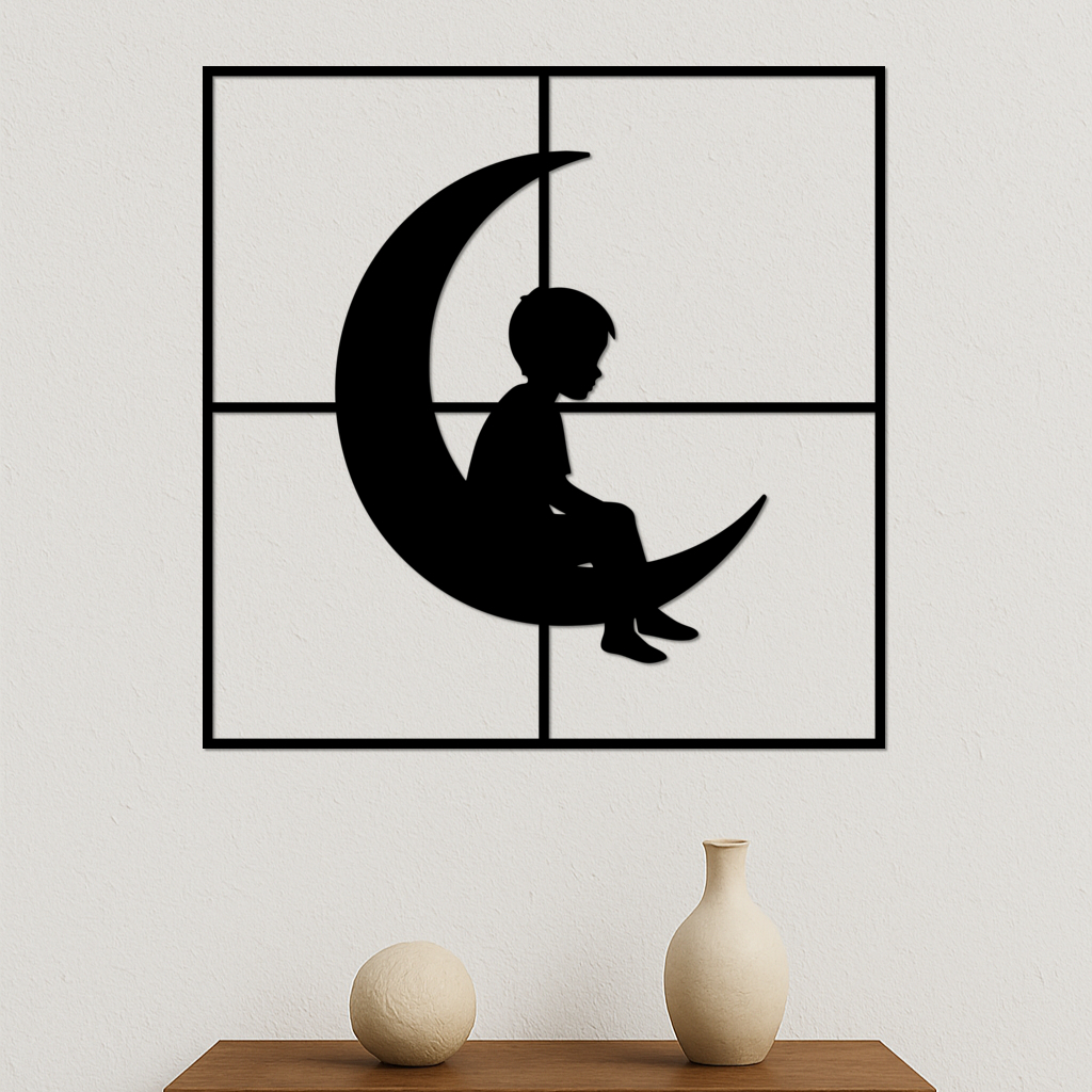 🌙 Moon Boy XL Wall Art – 3D Printable Decor・ 3D File for 3D printing・Cults