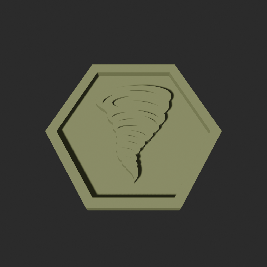 🌪️ Tornado Symbol Hexagon – 3D Printable Game Token・ STL File for 3D ...