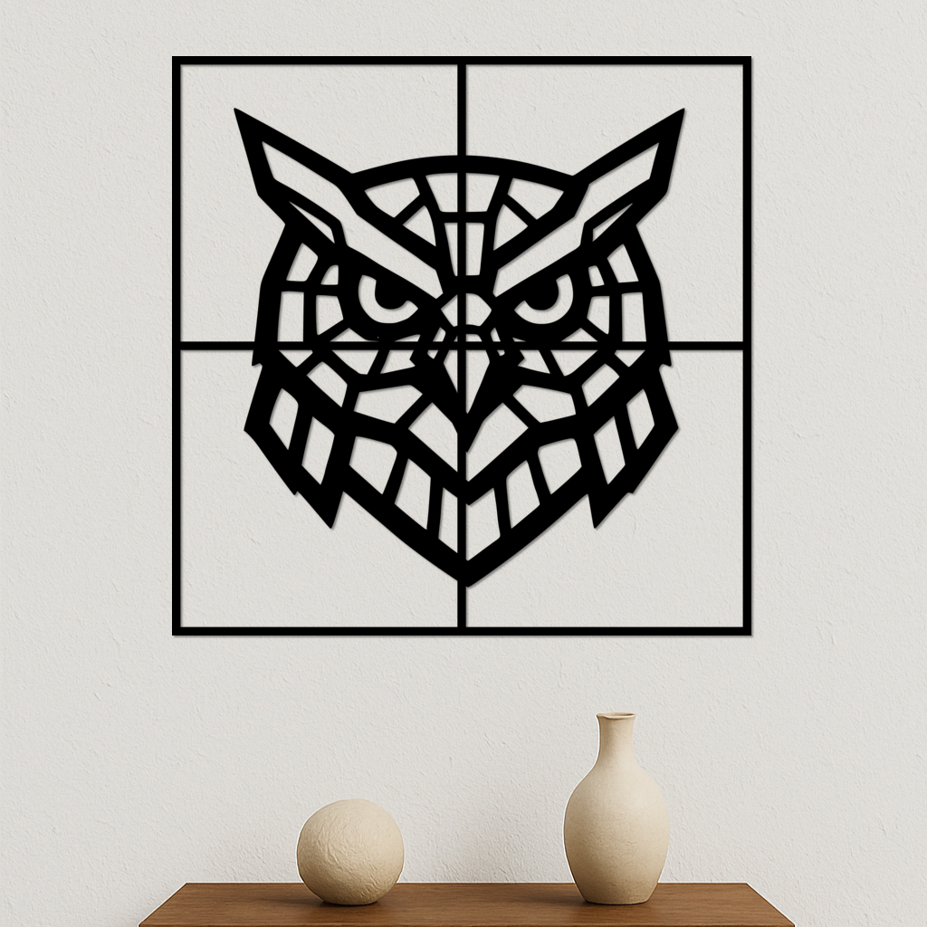 🦉 Cyber Owl XL Wall Art – 3D Printable Decor・ STL File for 3D printing ...