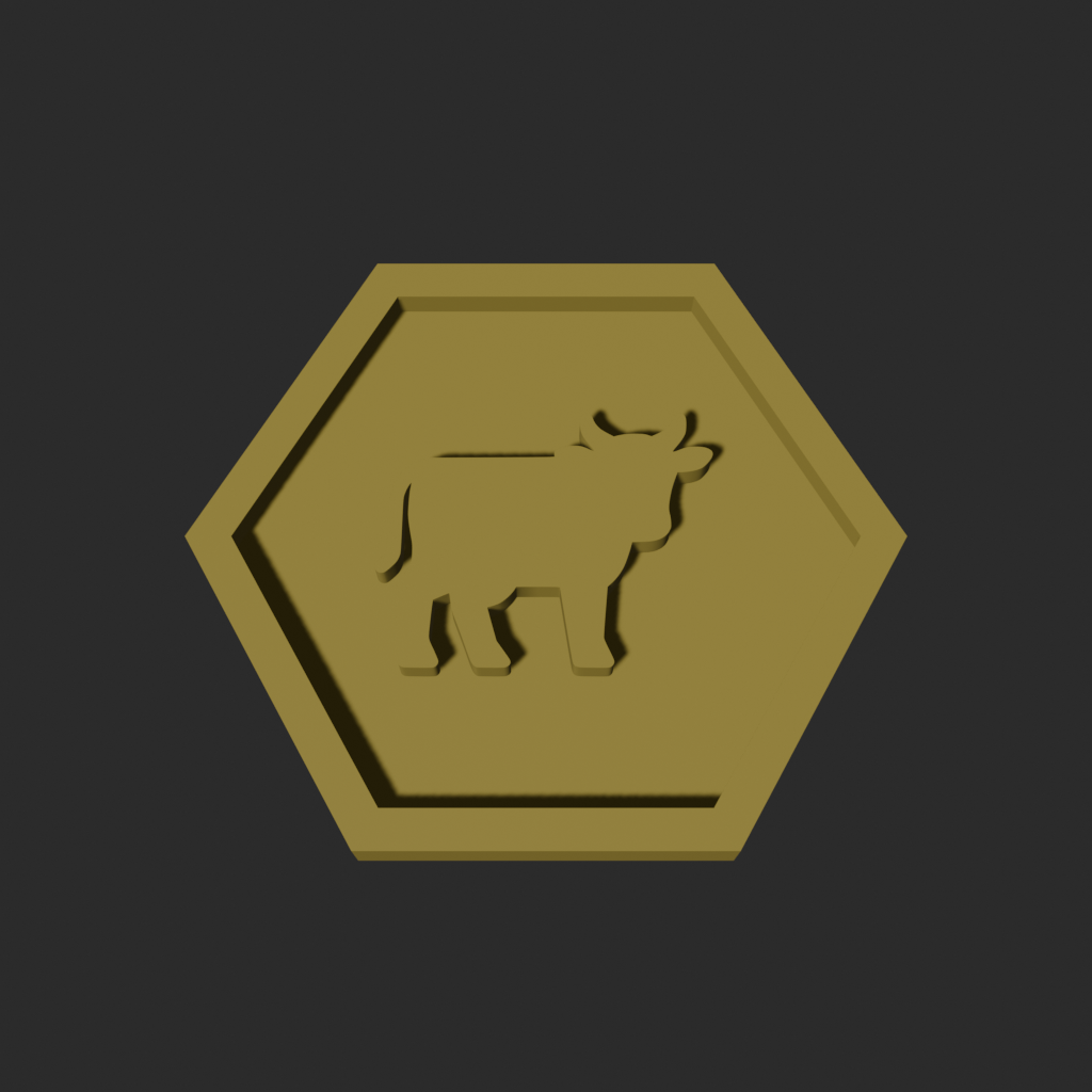 🐄 Cow Meeple Hexagon – 3D Printable Game Token・ 3D File for 3D printing ...
