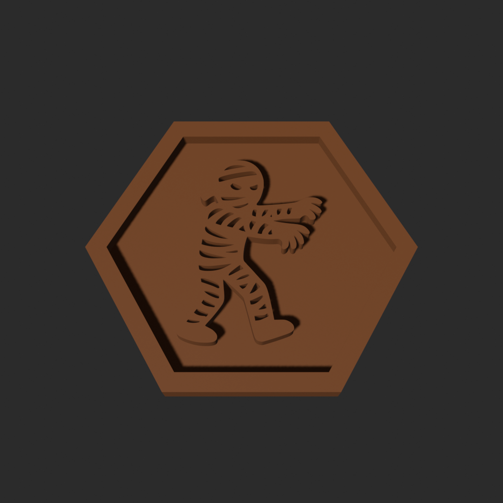 👻 Mummy Meeple Hexagon – 3D Printable Game Token・ 3D File for 3D ...