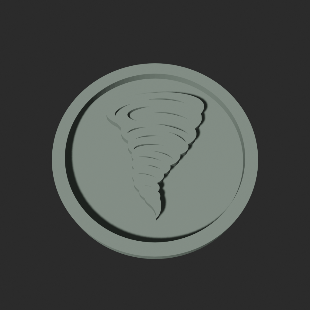 🌪️ Tornado Disc – 3D Printable Game Token・ STL File for 3D printing・Cults