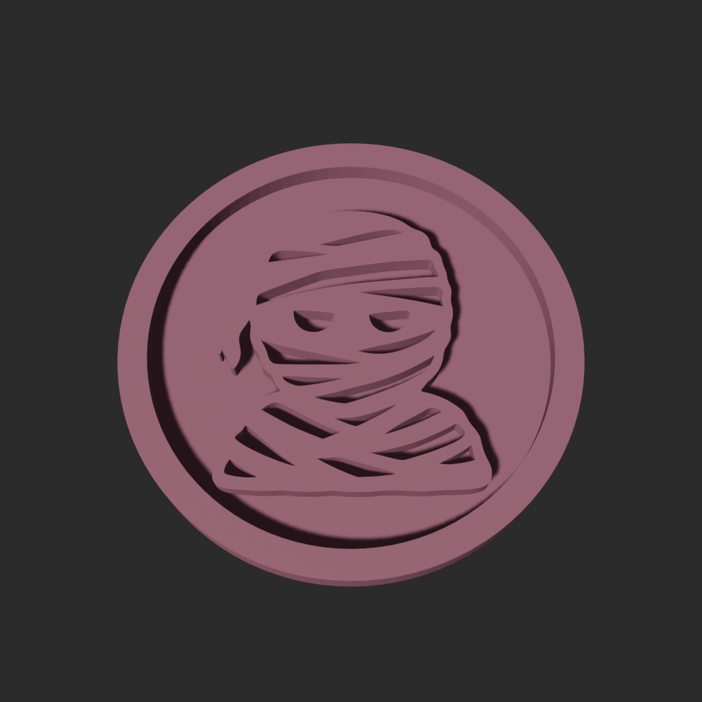 👻 Mummy Bust Disc – 3D Printable Game Token・ 3D File for 3D printing・Cults
