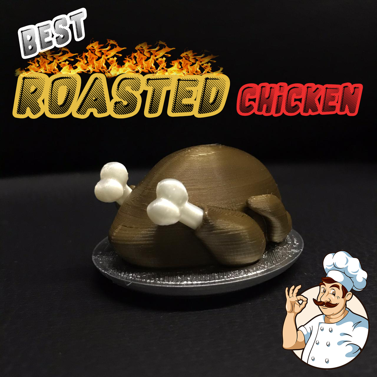 OBJ file ROASTED CHICKEN 🐔 ・3D printer model to download・Cults